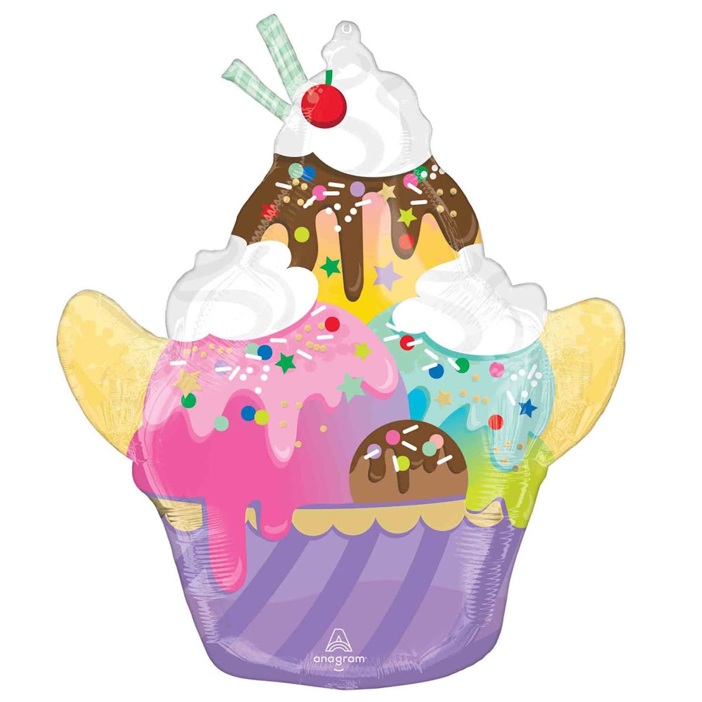 Here's the Scoop Sundae SuperShape Foil Balloon – Sweet Pea Parties