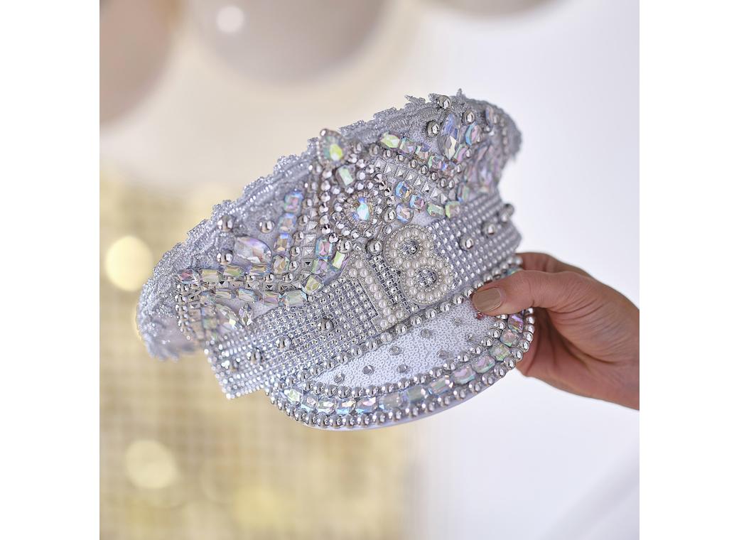 Rhinestone & Pearl Embellished 18th Birthday Hat – Sweet Pea Parties
