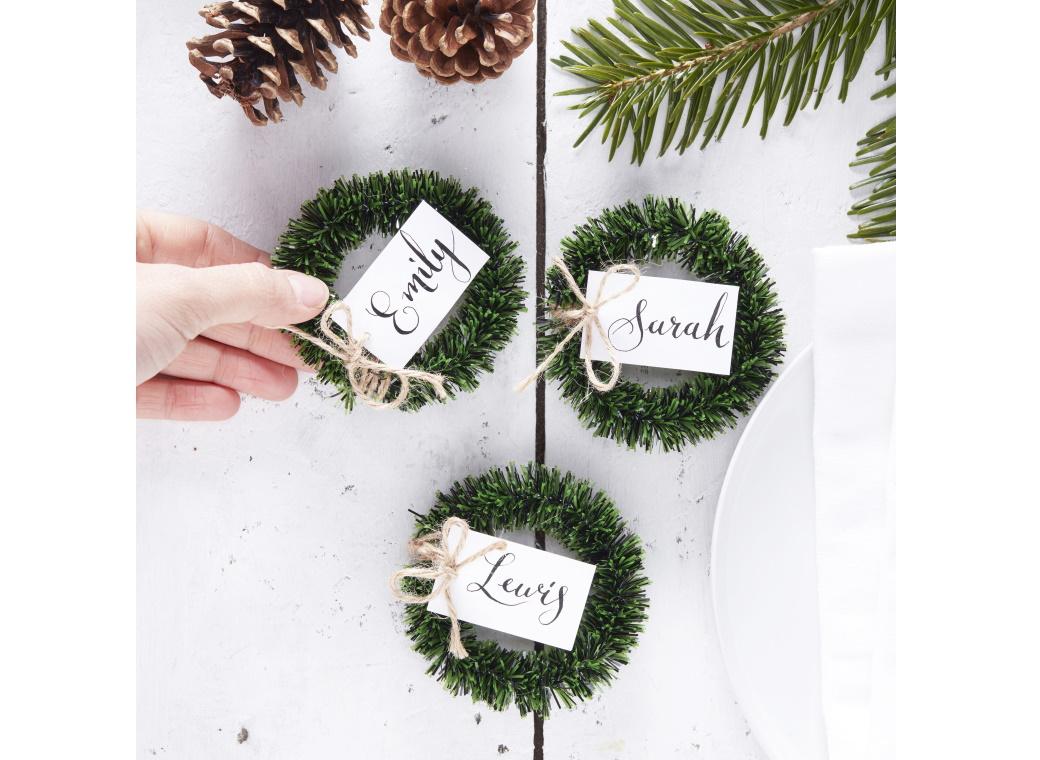 Rustic Christmas Wreath Place Card Holders 4pk – Sweet Pea Parties