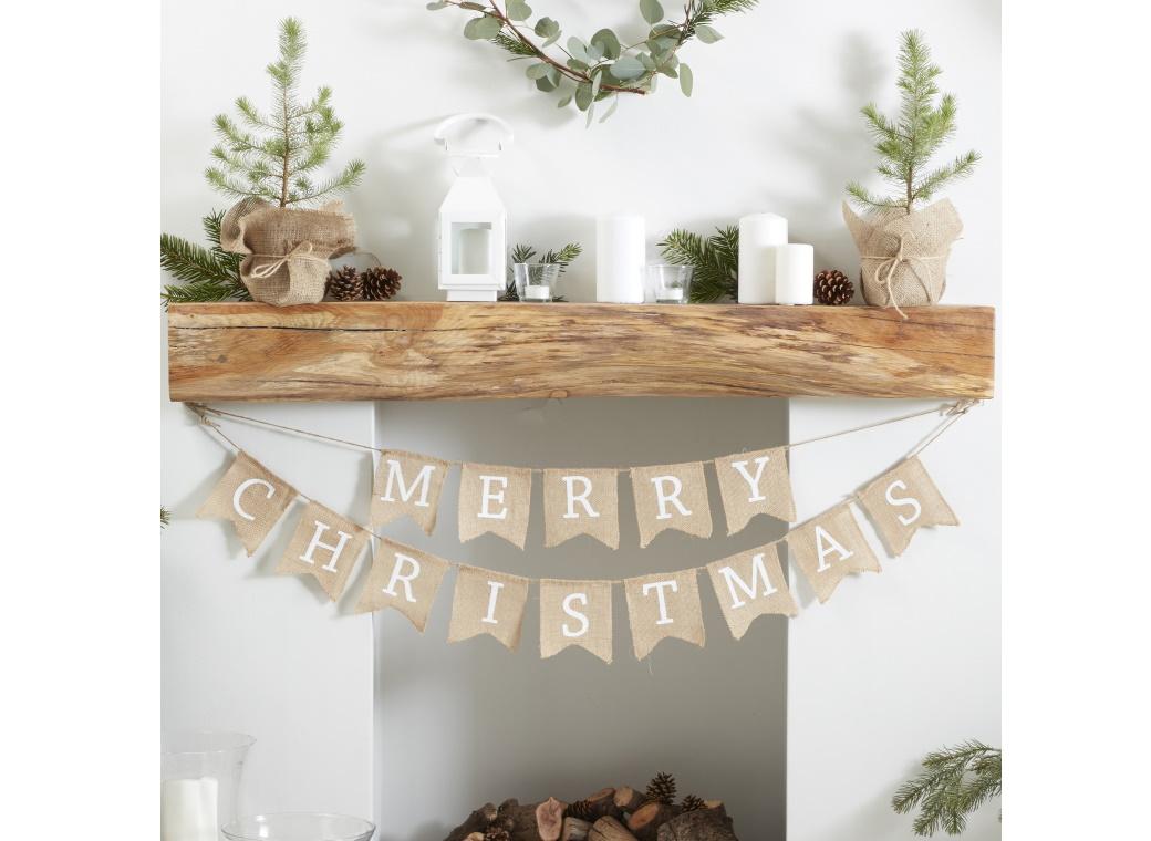 Rustic Merry Christmas Hessian Bunting – Sweet Pea Parties