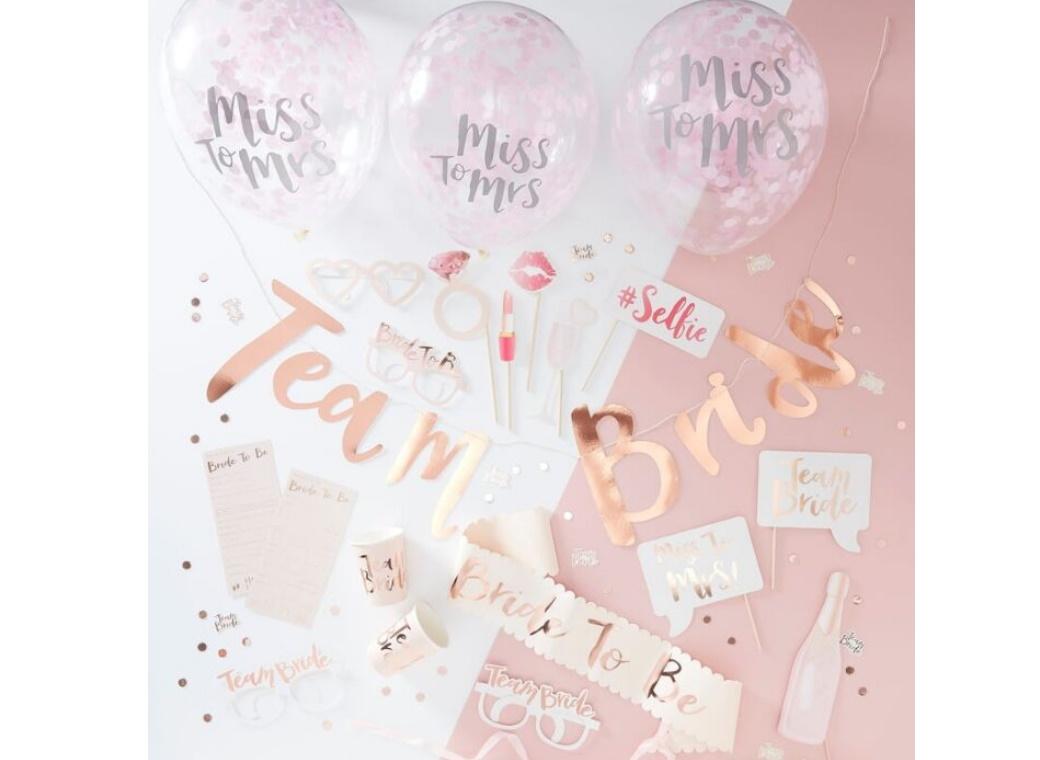 team bride confetti