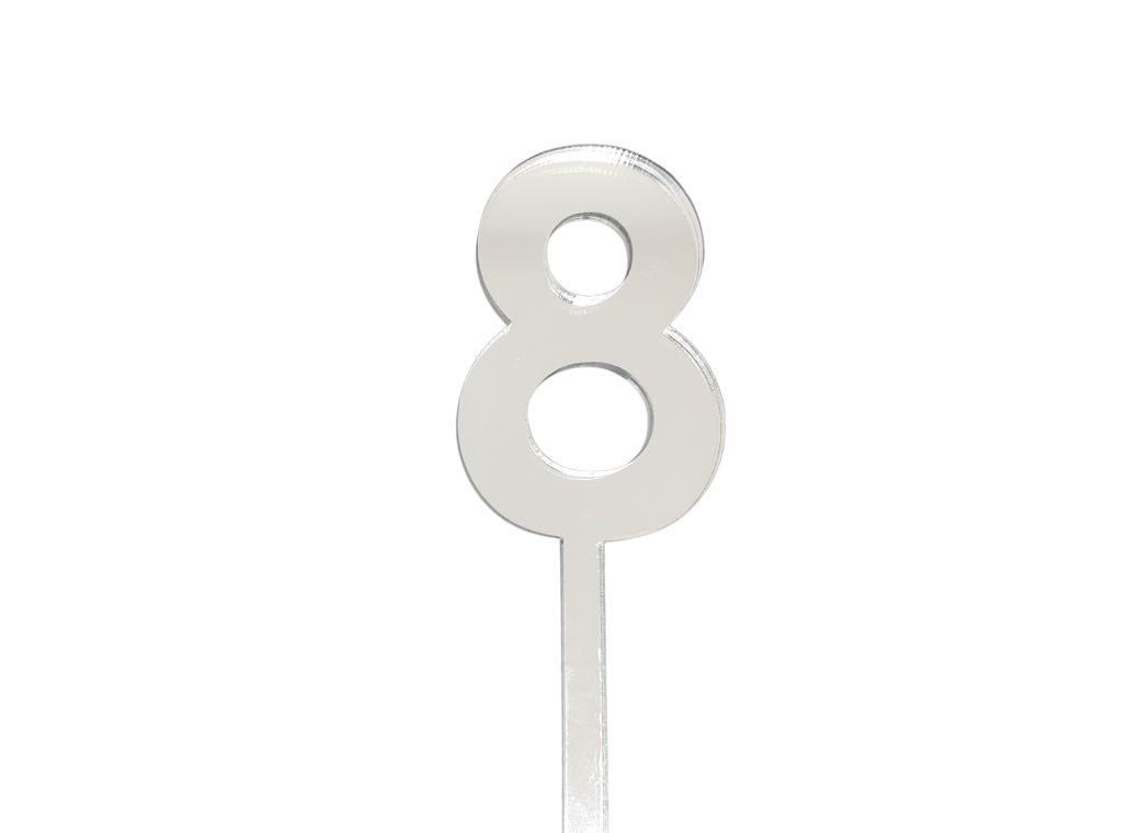 4.5cm Acrylic Number 8 - Silver – Sweet Pea Parties