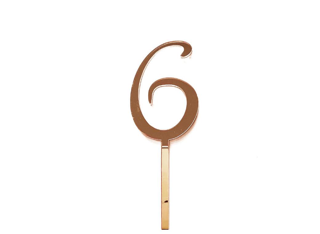 Acrylic Number 6 - Rose Gold – Sweet Pea Parties