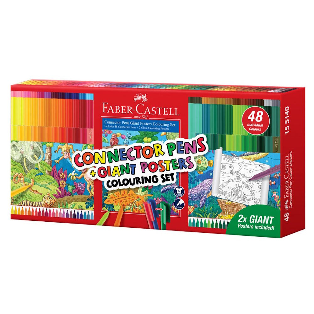 Faber-Castell Connector Pens 48pk with Giant Posters – Sweet Pea Parties
