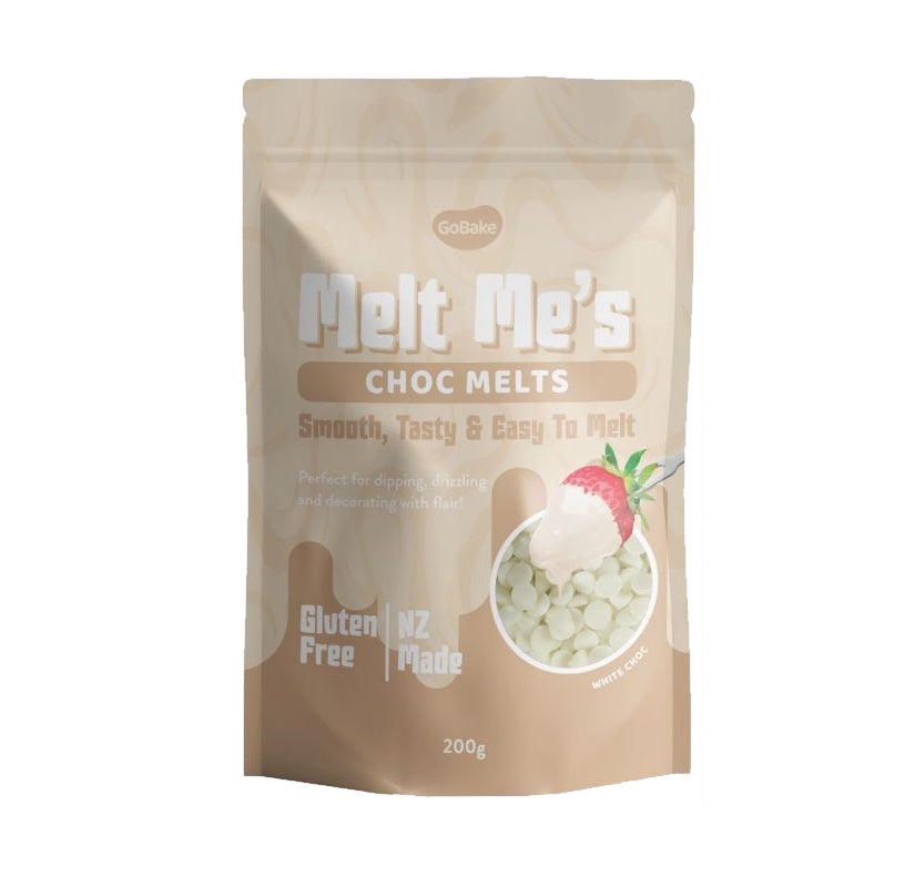 GoBake Melt Me's Choc Melts - White Choc – Sweet Pea Parties