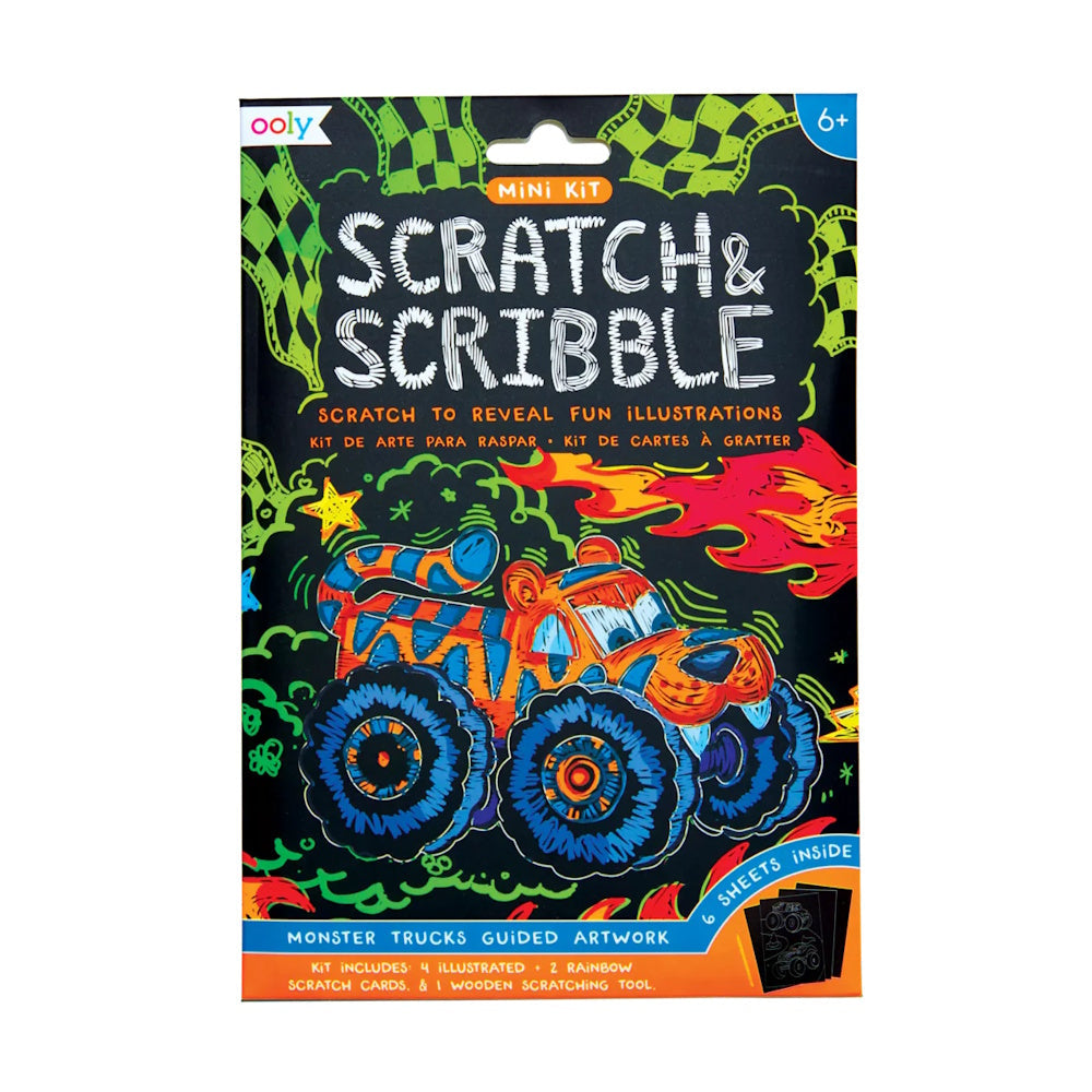 OOLY Mini Scratch & Scribble Art Kit - Monster Trucks – Sweet Pea Parties