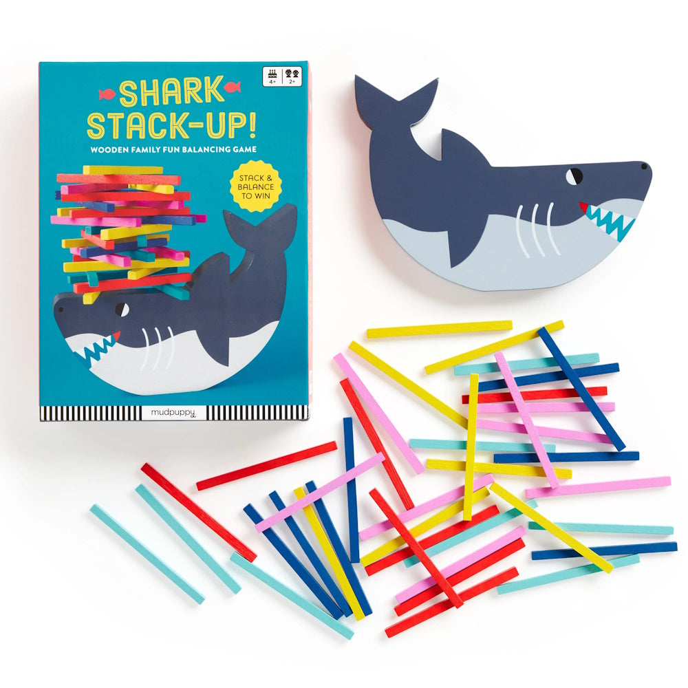 Mudpuppy - Shark Stack-Up!, Wooden Balancing Game – Sweet Pea Parties