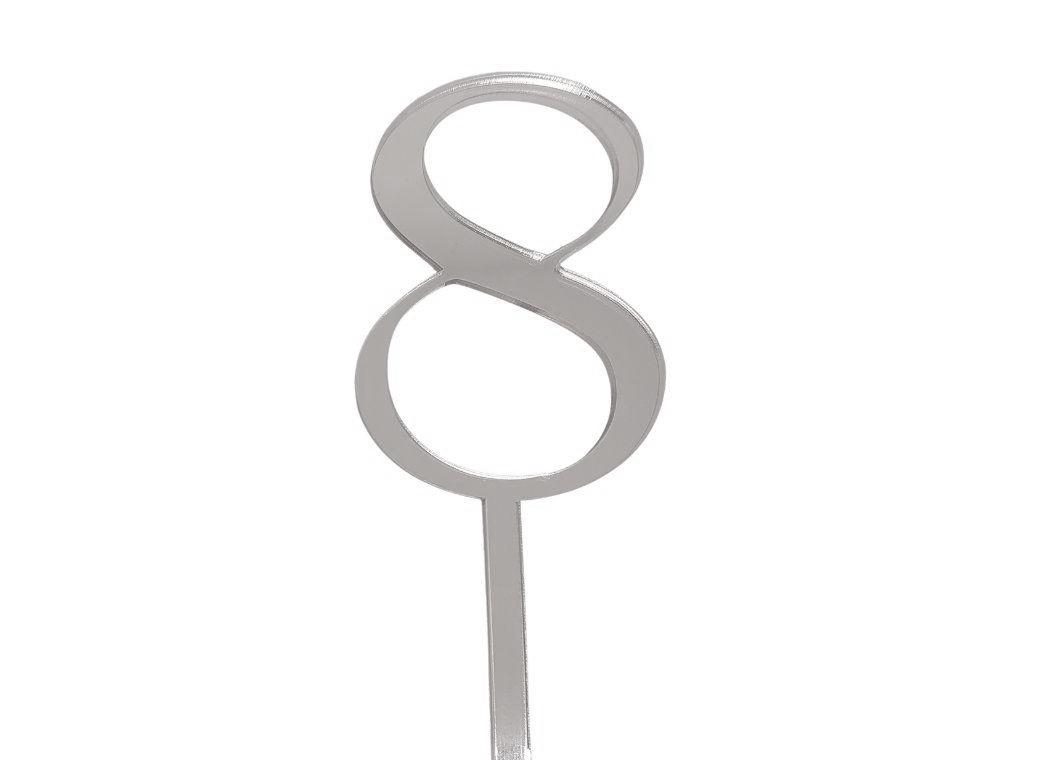 Acrylic Number 8 - Silver – Sweet Pea Parties