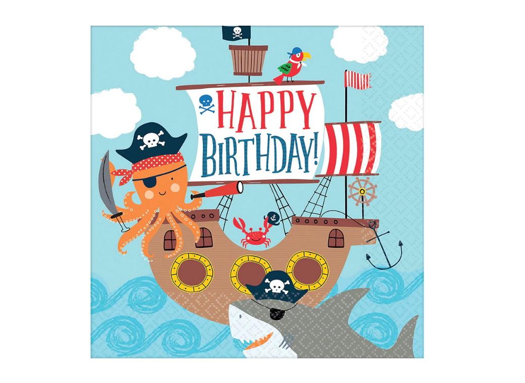 Ahoy Pirate Shark Lunch Napkins 16pk – Sweet Pea Parties