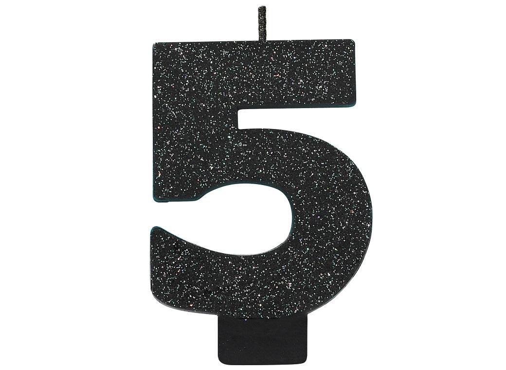 Black Glitter Candle - Number 5 – Sweet Pea Parties
