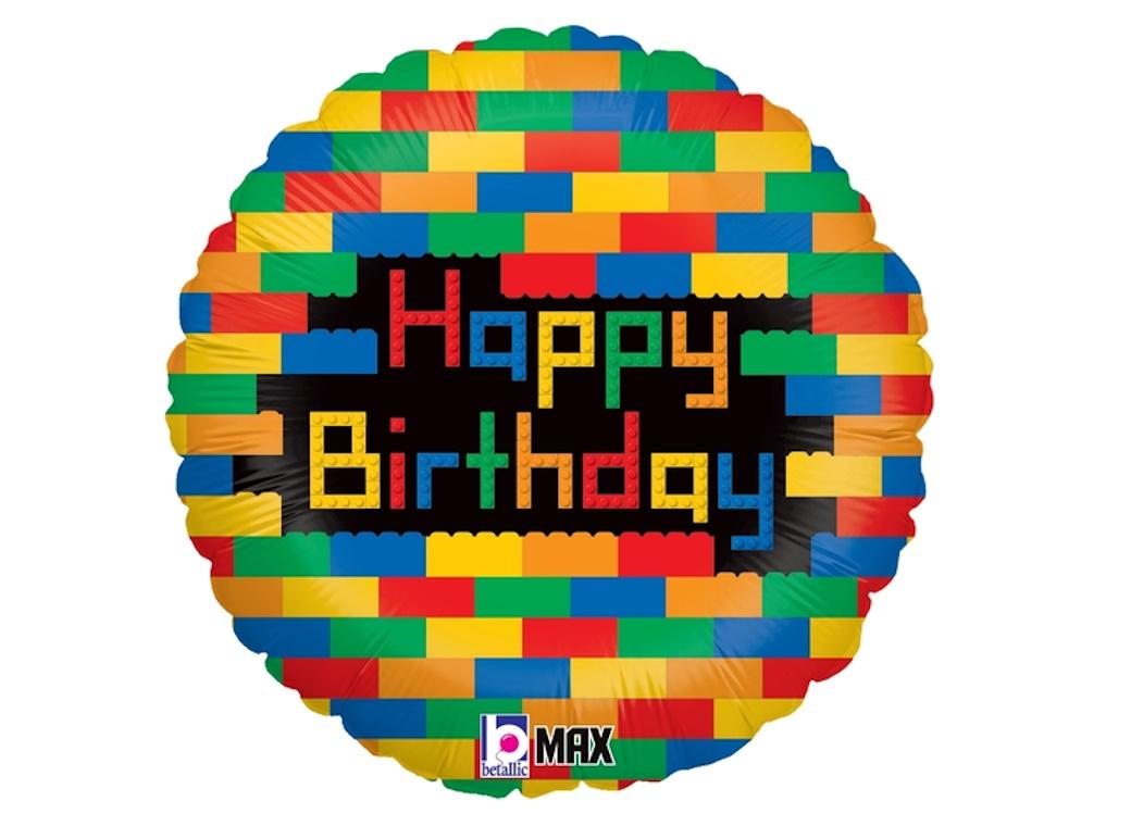 Bricks Birthday Foil Balloon – Sweet Pea Parties