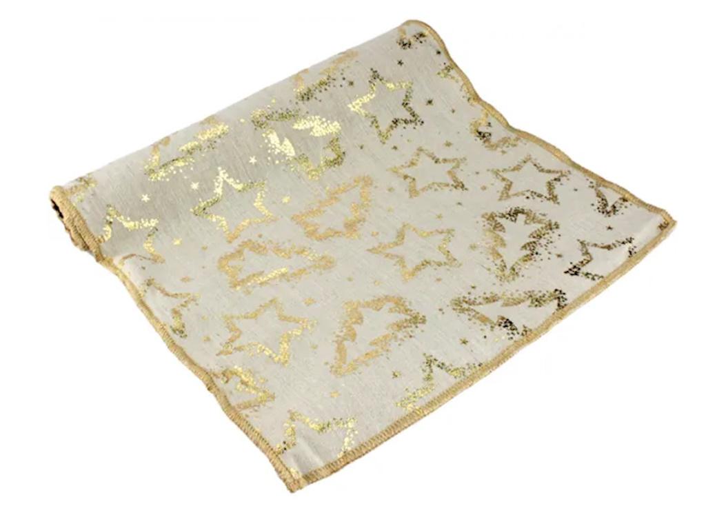 Christmas Table Runner - Linen & Gold Stars – Sweet Pea Parties