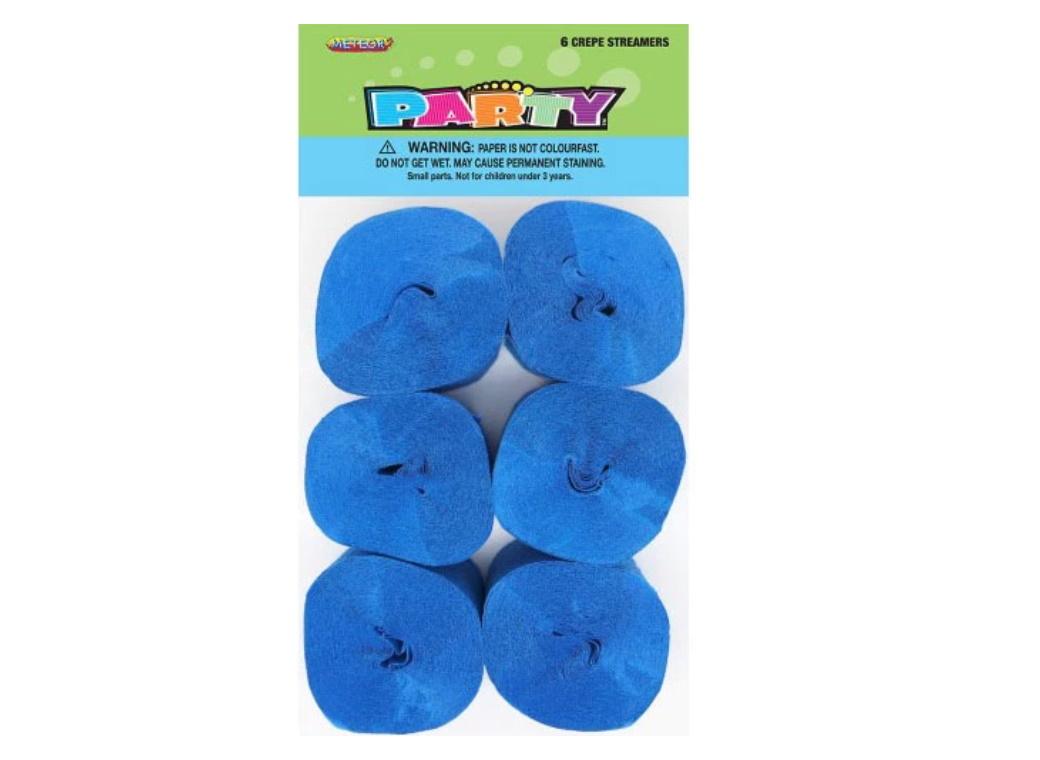 Crepe Paper Streamers 6pk - Royal Blue – Sweet Pea Parties