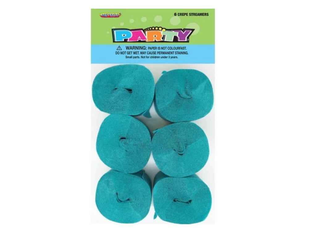 Crepe Paper Streamers 6pk - Teal – Sweet Pea Parties