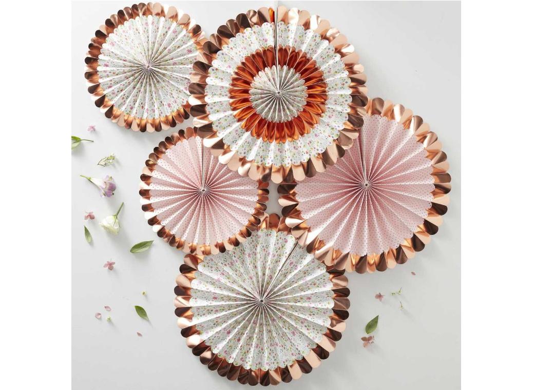 Ditsy Floral Paper Fans 5pk – Sweet Pea Parties