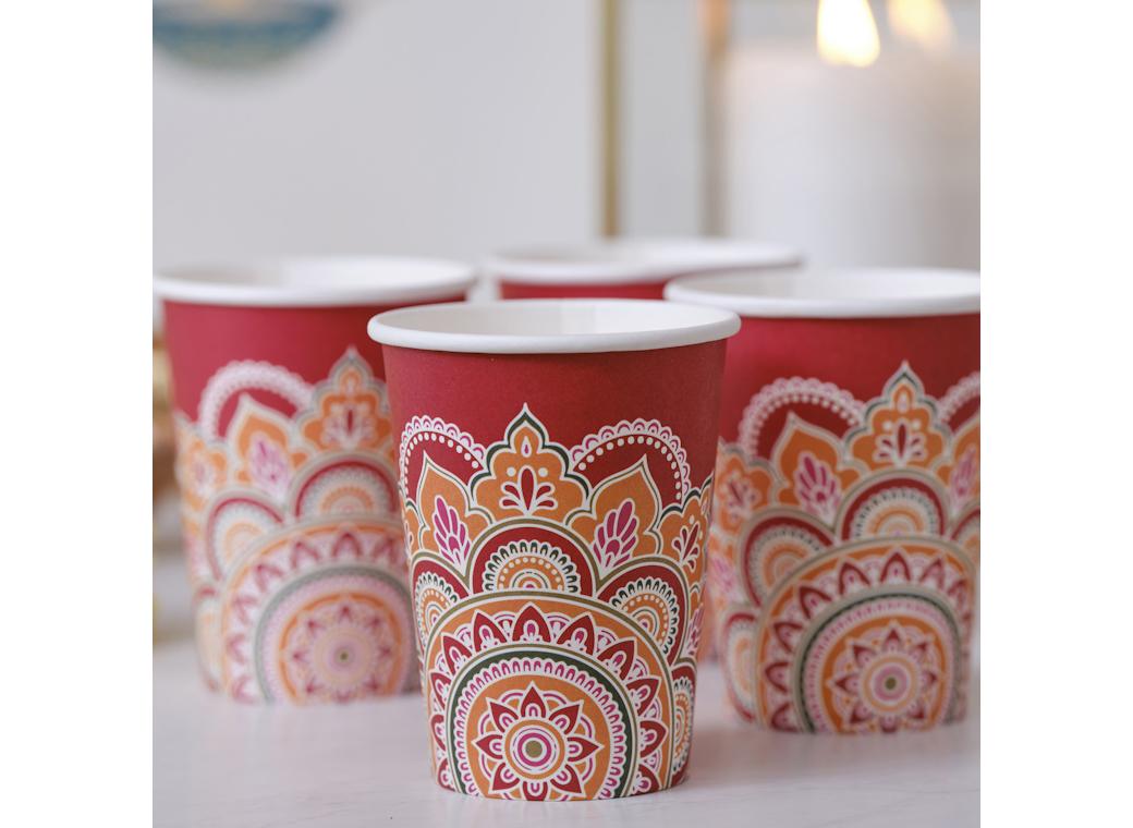 Diwali Rangoli Pattern Cups 8pk – Sweet Pea Parties