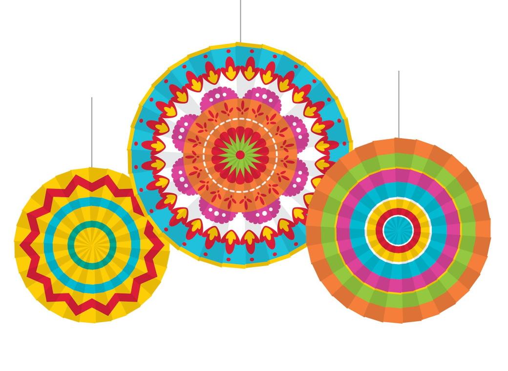Fiesta Paper Fans - Set of 3 – Sweet Pea Parties