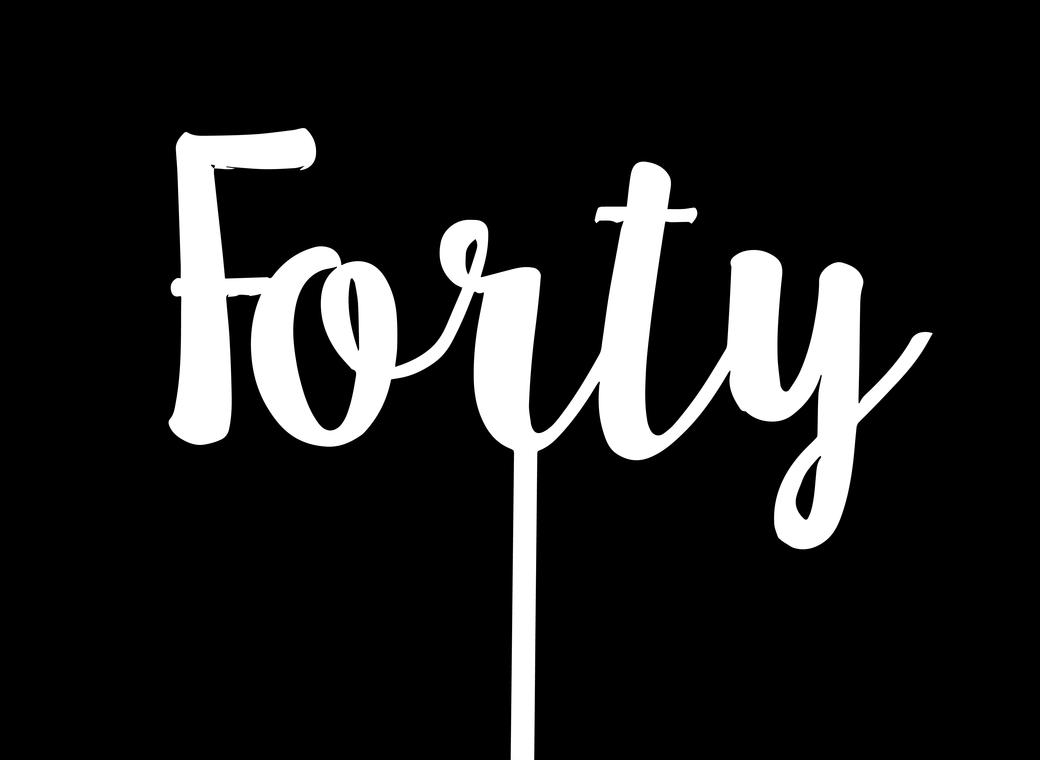 Forty Cake Topper - White – Sweet Pea Parties