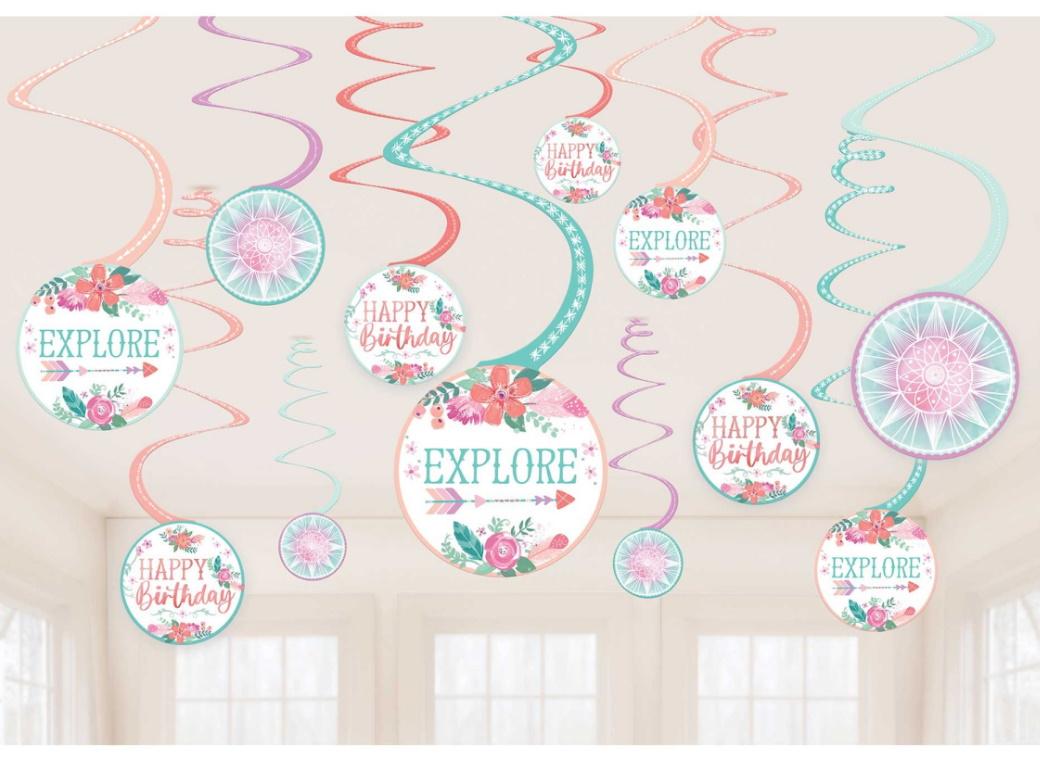 Free Spirit Hanging Spiral Decorations – Sweet Pea Parties