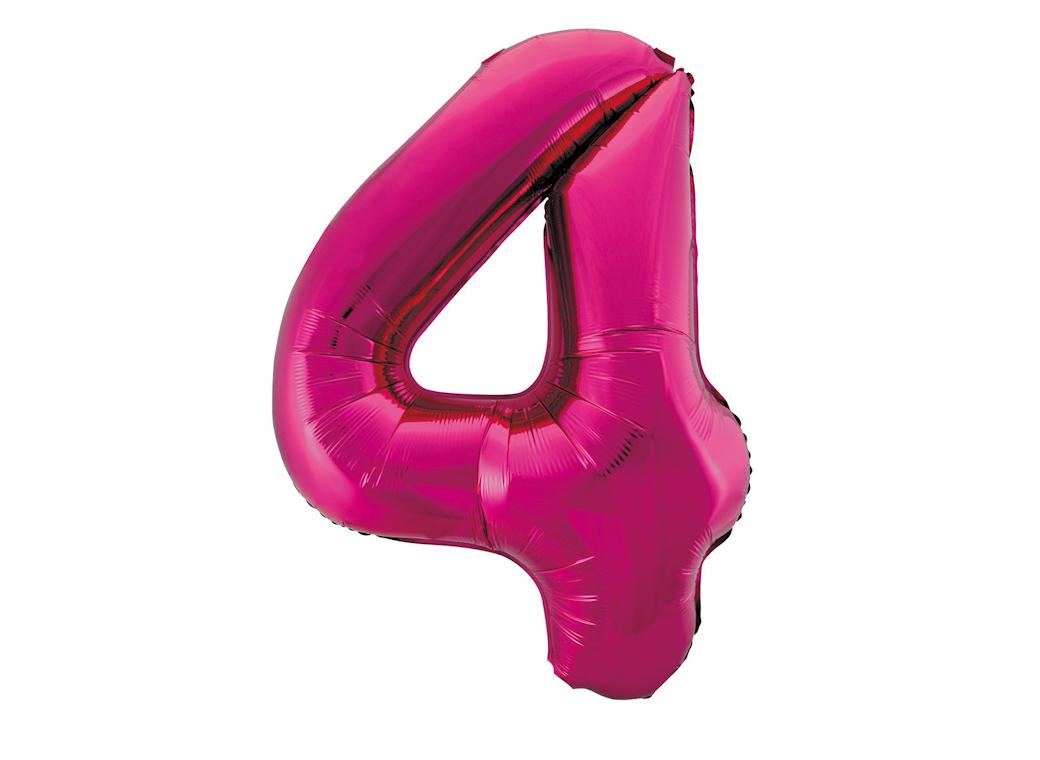 Giant Hot Pink Number Foil Balloon - 4 – Sweet Pea Parties