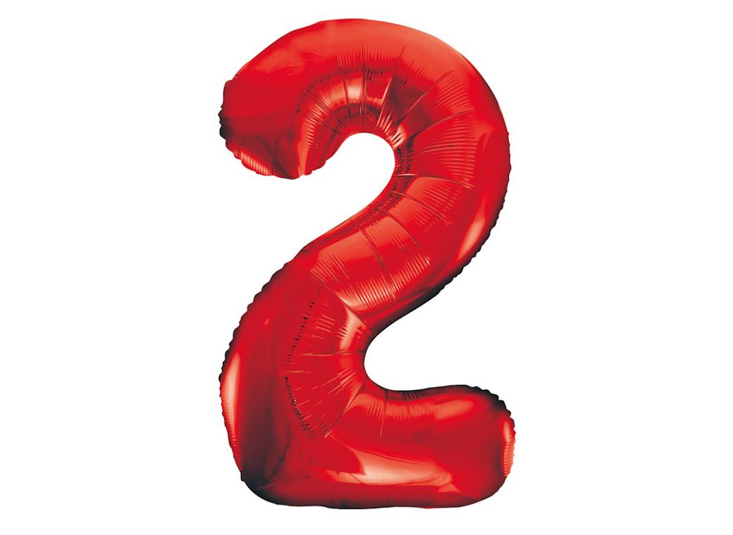 Giant Red Number Foil Balloon - 2 – Sweet Pea Parties