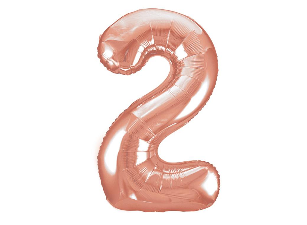 Giant Rose Gold Number Foil Balloon - 2 – Sweet Pea Parties