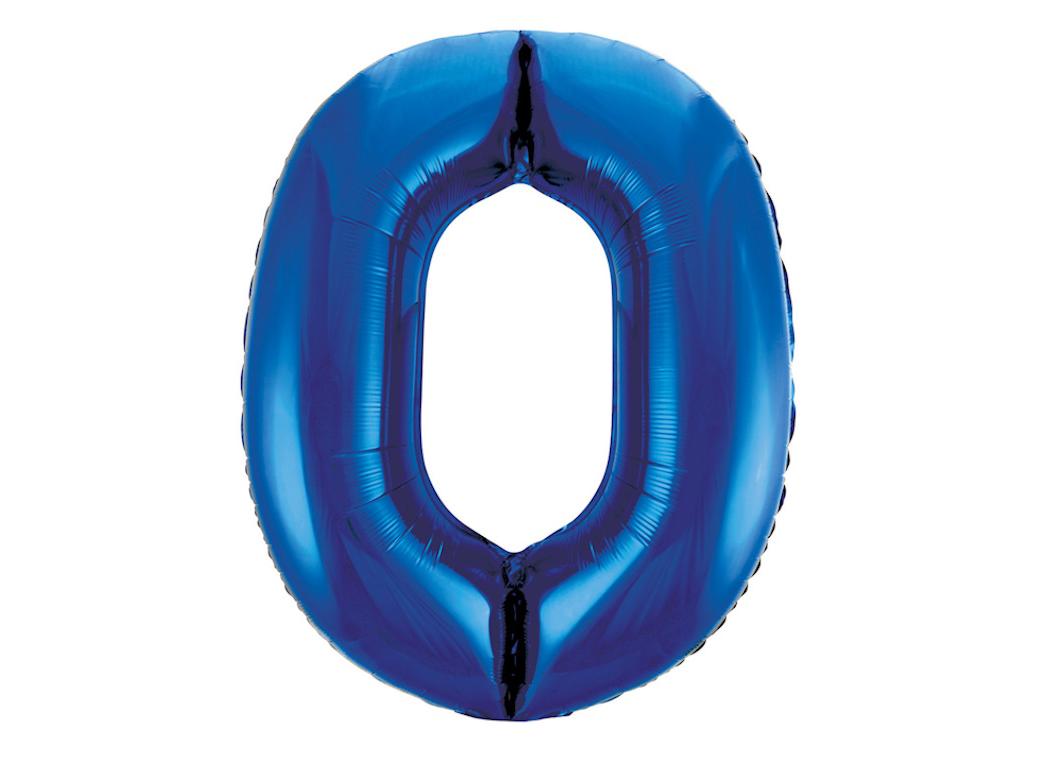Giant Royal Blue Number Foil Balloon - 0 – Sweet Pea Parties