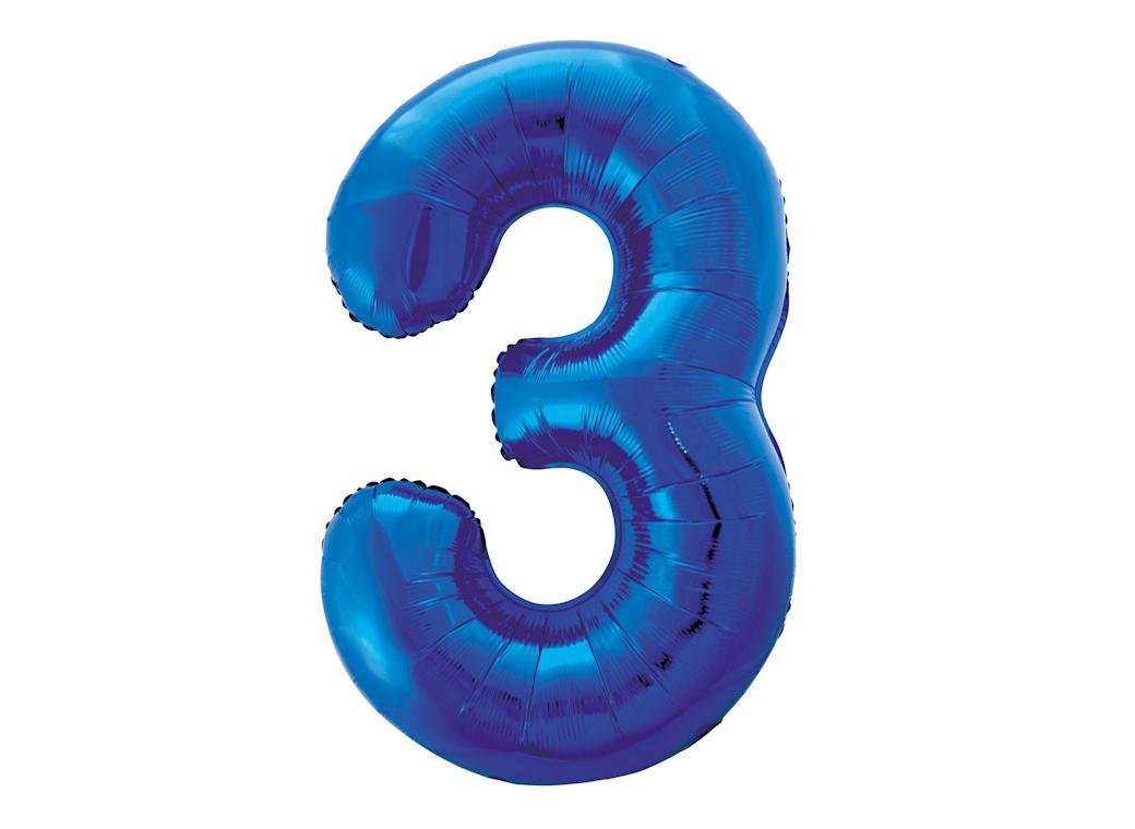 Giant Royal Blue Number Foil Balloon - 3 – Sweet Pea Parties