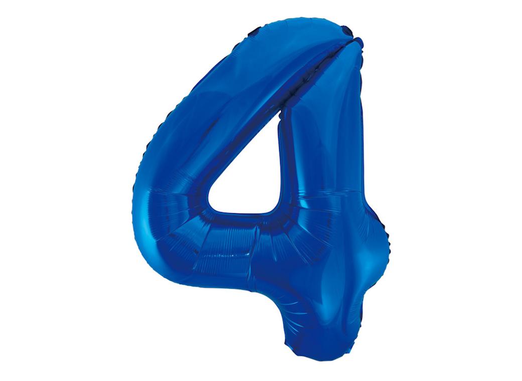 Giant Royal Blue Number Foil Balloon - 4 – Sweet Pea Parties