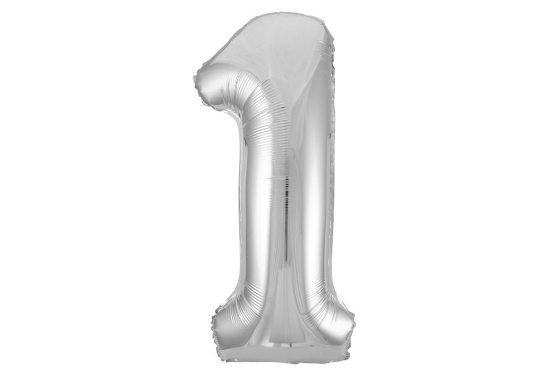 Giant Silver Number Foil Balloon - 1 – Sweet Pea Parties