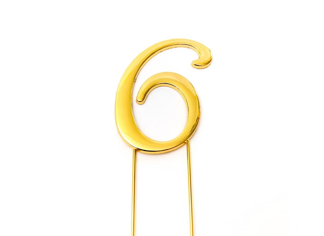 Gold Cake Topper - Number 6 – Sweet Pea Parties