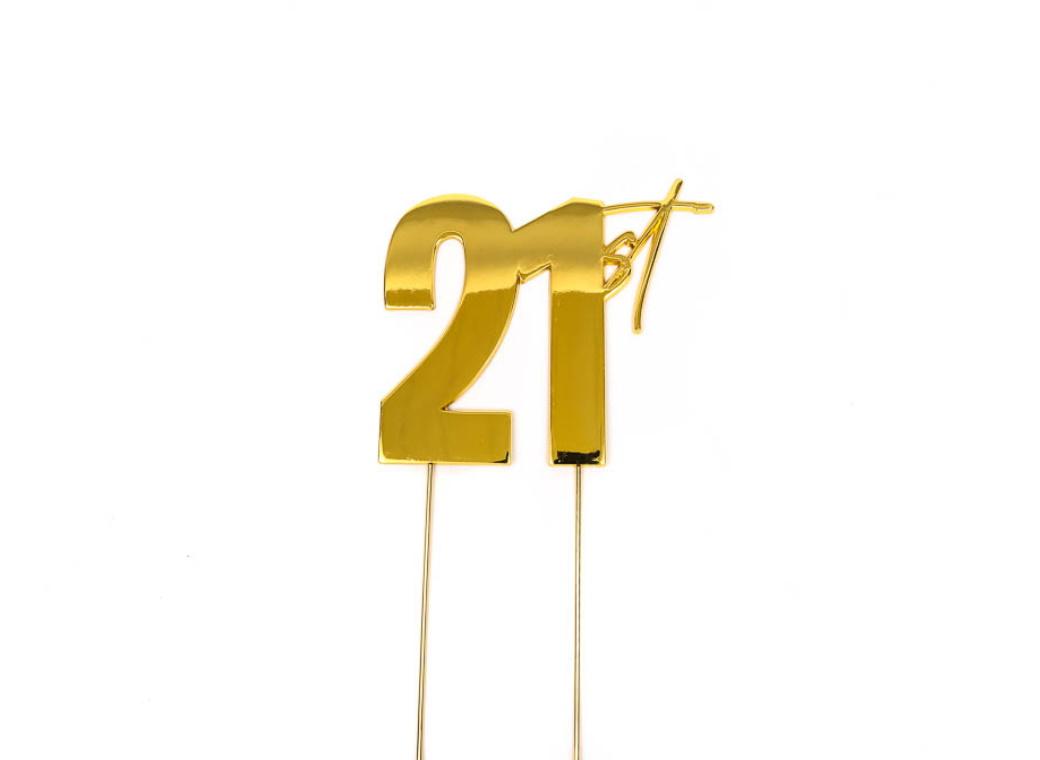 Gold Metal Cake Topper - 21st – Sweet Pea Parties