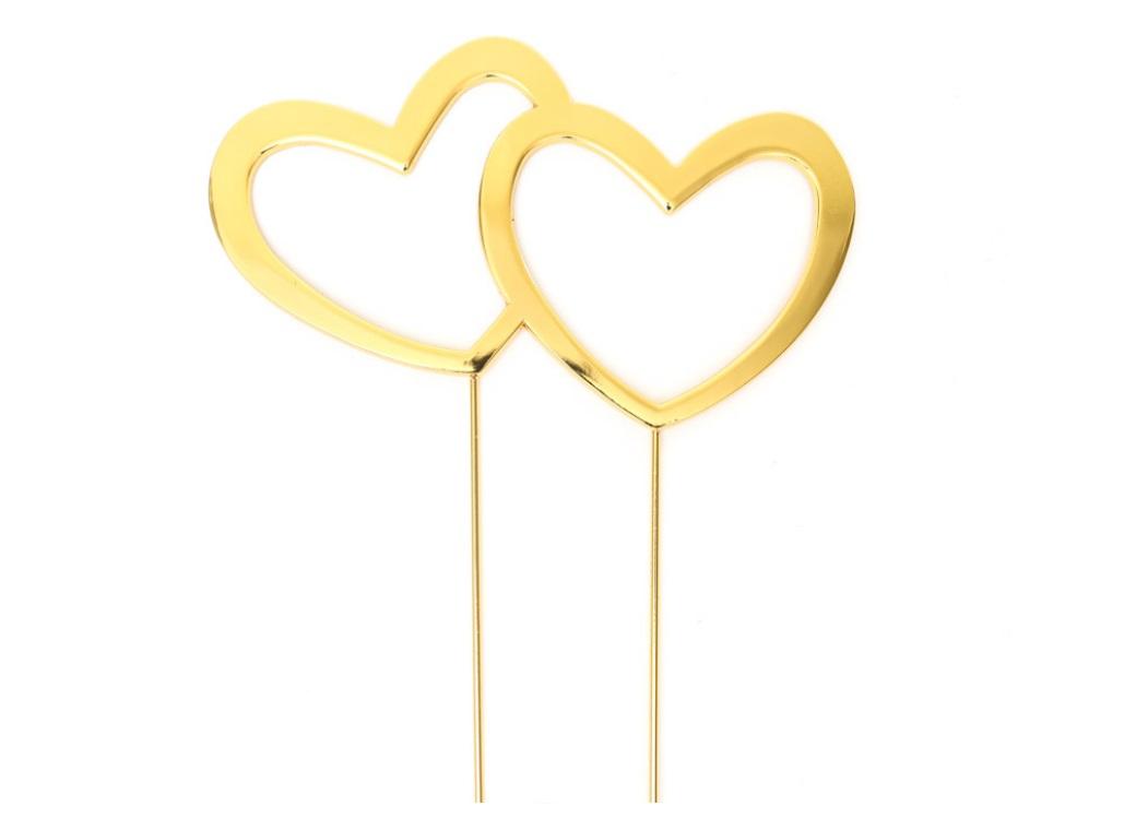 Gold Plated Cake Topper - Double Hearts – Sweet Pea Parties