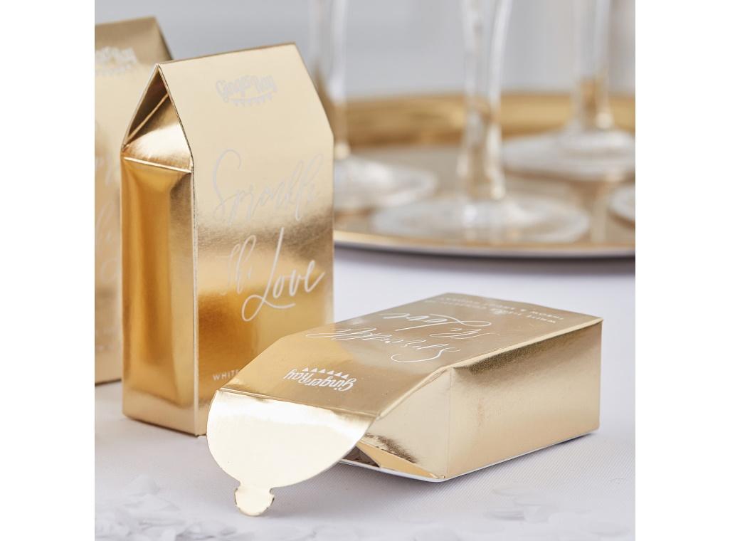 Gold Wedding White Confetti Box – Sweet Pea Parties