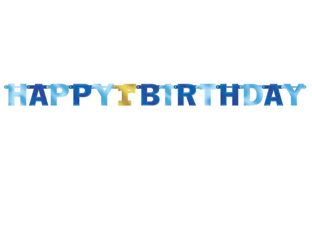 Happy 1st Birthday Letter Banner - Blue – Sweet Pea Parties