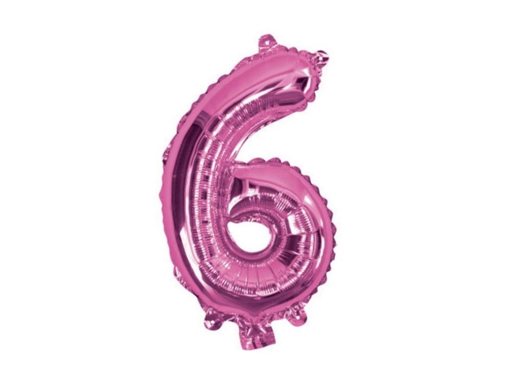 Mini Hot Pink Foil Balloon - Number 6 – Sweet Pea Parties