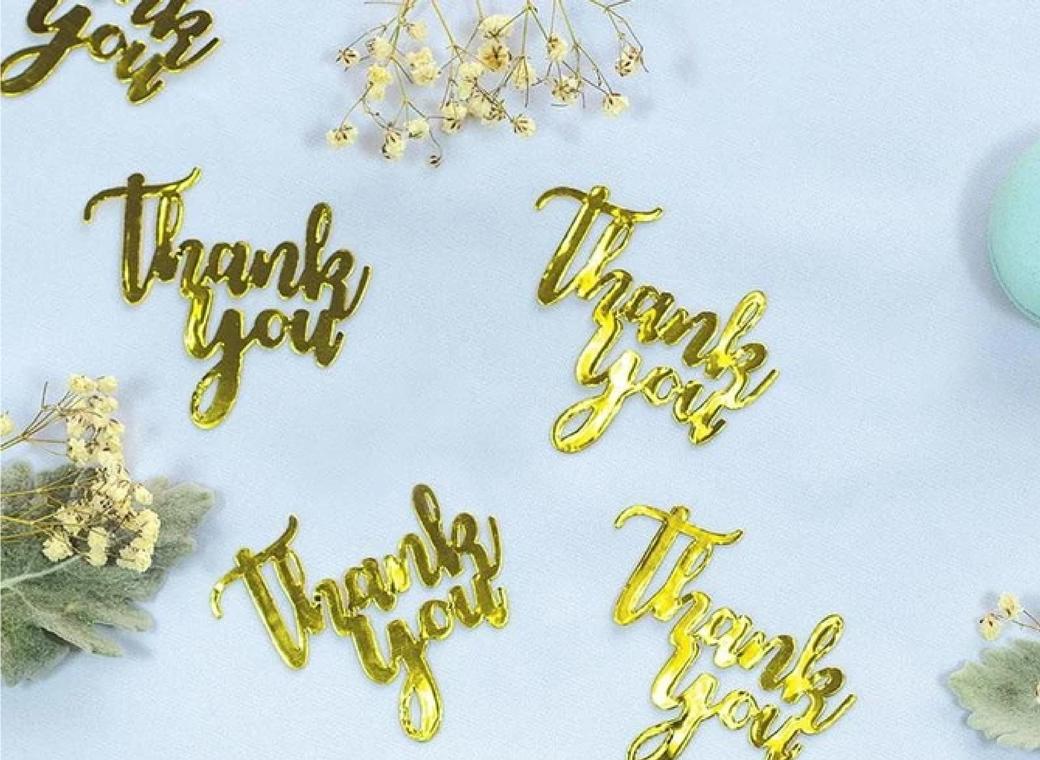 Jumbo Confetti - Thank You Gold – Sweet Pea Parties