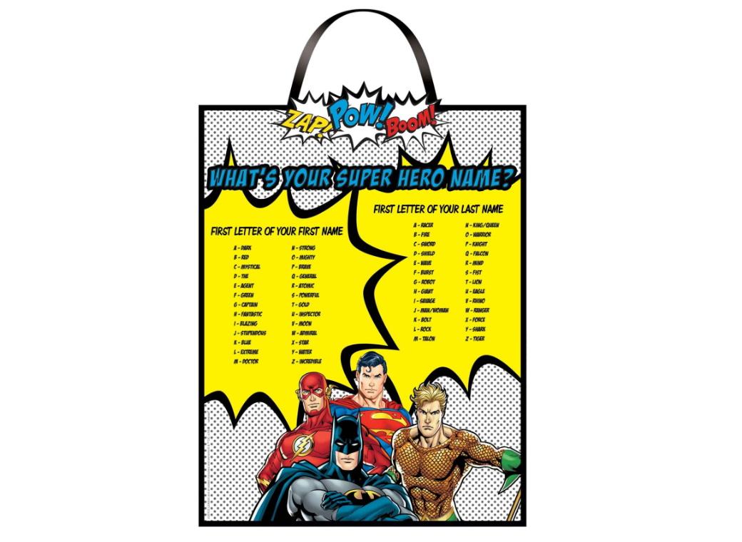 Justice League Super Hero Name Sign – Sweet Pea Parties