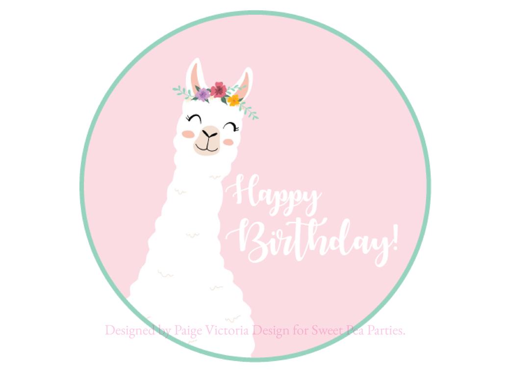 Edible Icing Image - Llama Round – Sweet Pea Parties