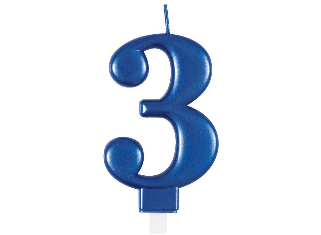 Metallic Blue Candle - Number 3 – Sweet Pea Parties
