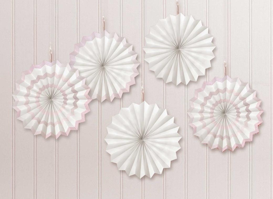 White & Pink Mini Paper Fans 6pk – Sweet Pea Parties