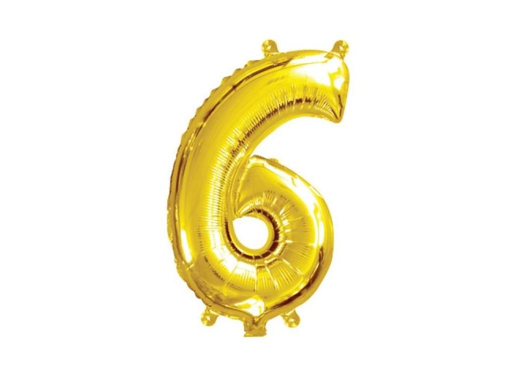 Mini Gold Foil Balloon - Number 6 – Sweet Pea Parties