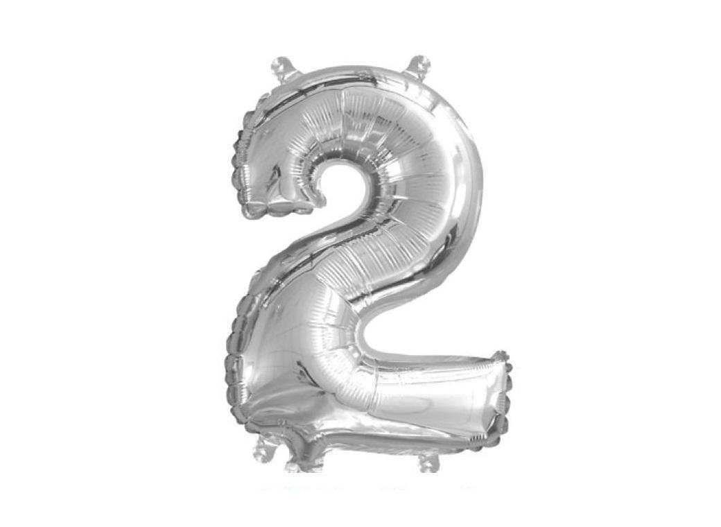 Mini Silver Foil Balloon - Number 2 – Sweet Pea Parties