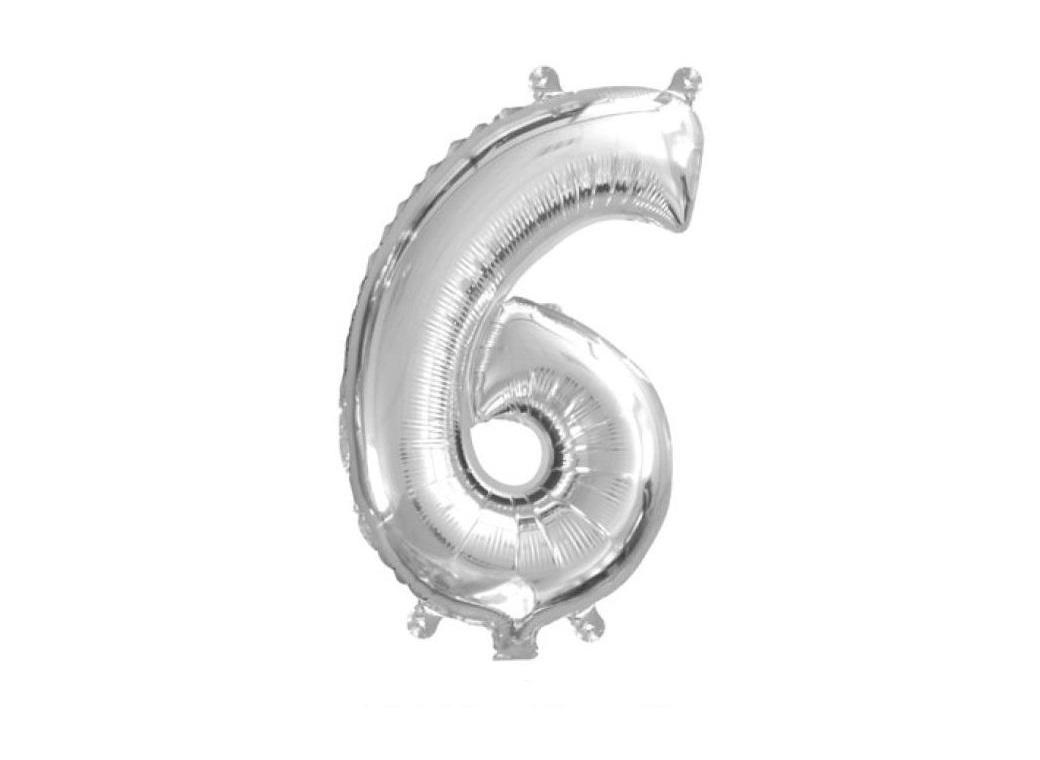 Mini Silver Foil Balloon - Number 6 – Sweet Pea Parties