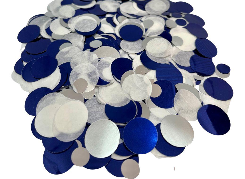 Tissue Confetti - Navy White & Silver – Sweet Pea Parties