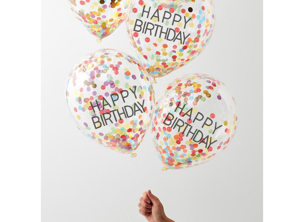 Rainbow Happy Birthday Confetti Balloons – Sweet Pea Parties