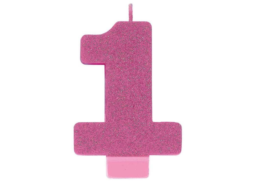 Pink Glitter Candle - Number 1 – Sweet Pea Parties