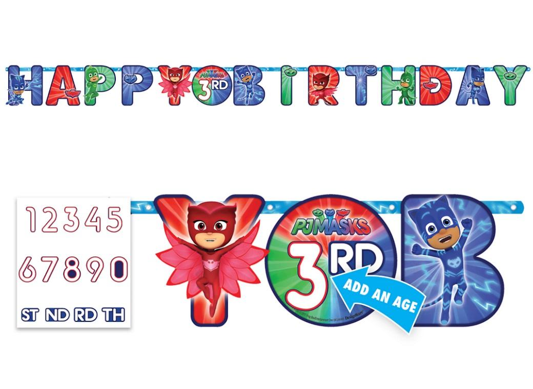 PJ Masks Add An Age Banner – Sweet Pea Parties