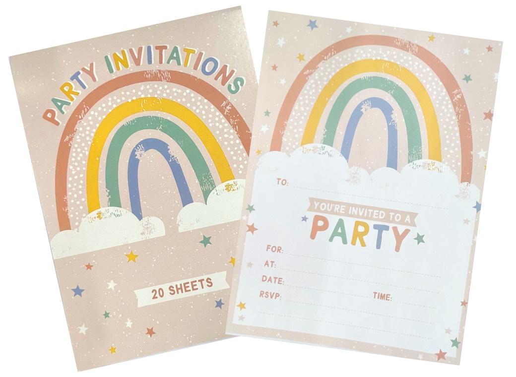 Party Invitations - Pastel Rainbow – Sweet Pea Parties