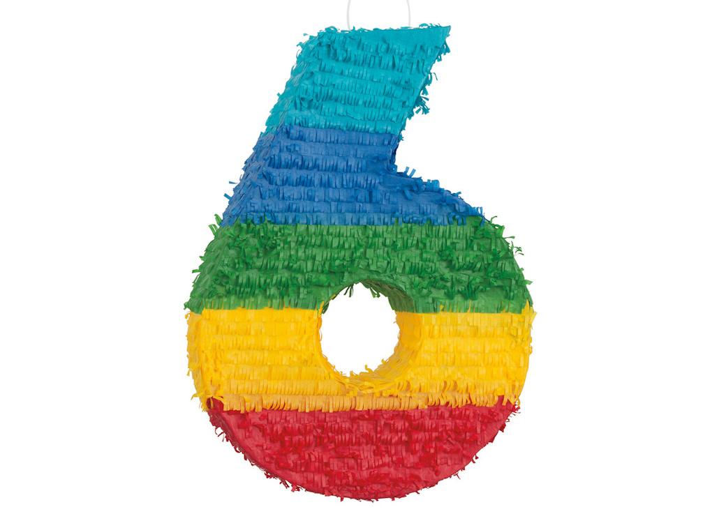 Rainbow Number 6 Pinata – Sweet Pea Parties